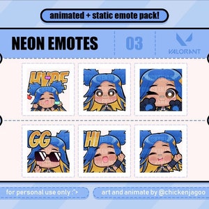 Neon Animated Emotes Pack 03 | Emot Twitch - Etsy