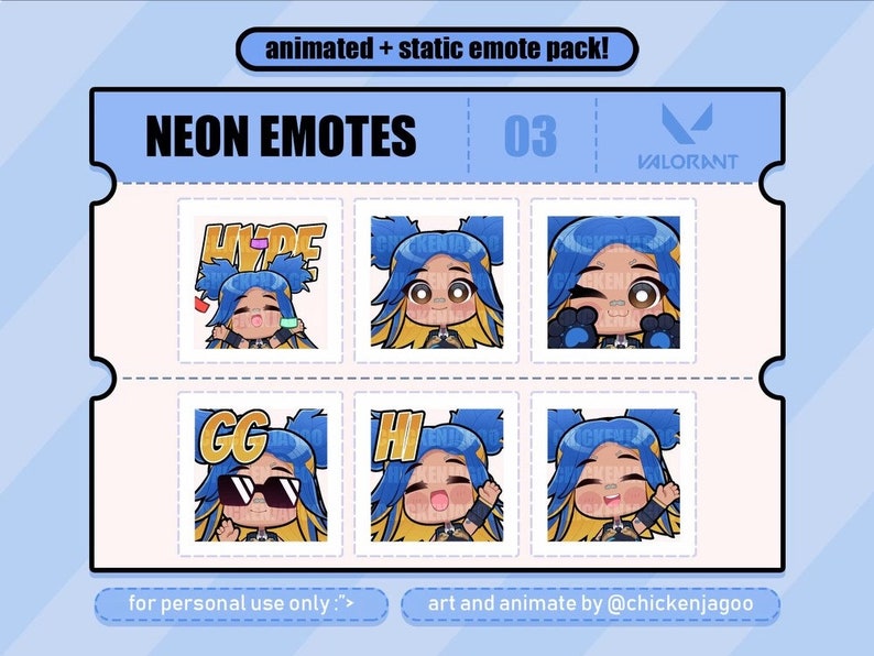 Neon Animated Emotes Pack 03 | Emot Twitch - Etsy