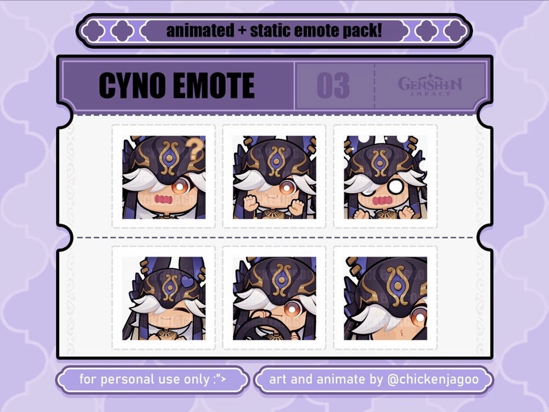 Genshin Cyno Emote Pack 03 Twitch Emote Discord Emote - Etsy Finland