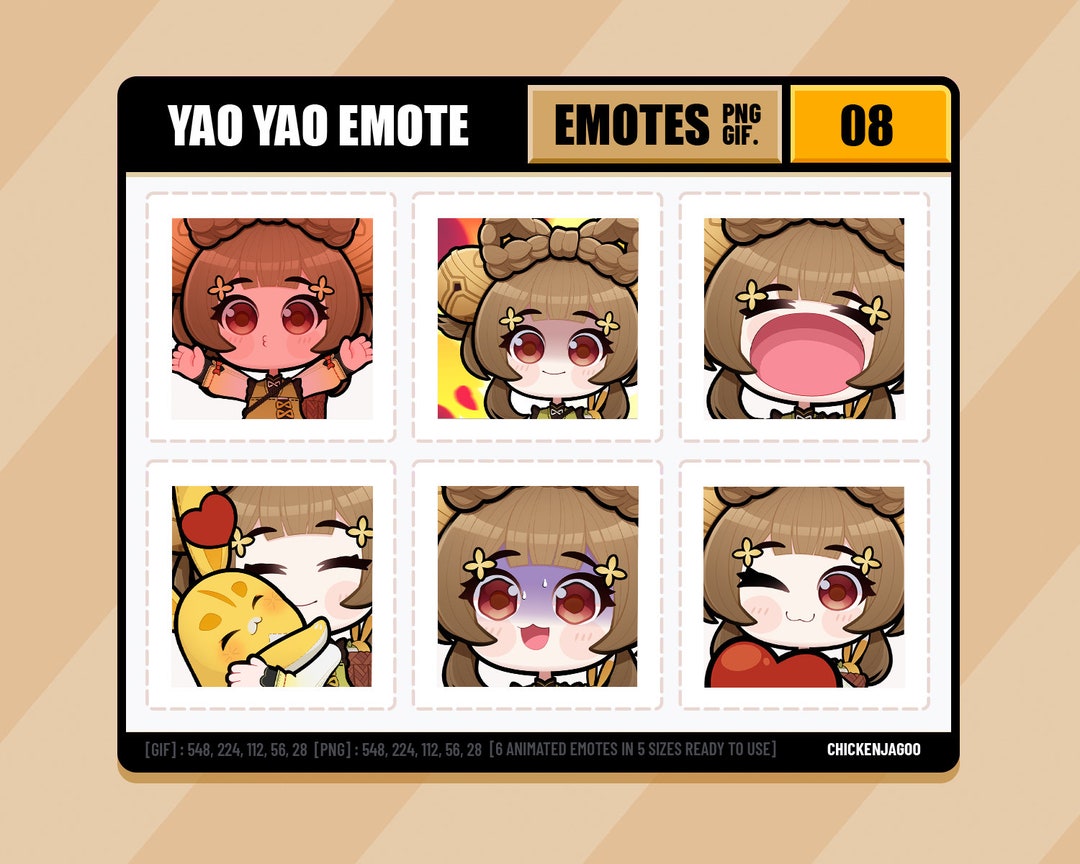 Genshin Yaoyao Emote Pack 08 | Twitch Emote | Discord Emote - Etsy
