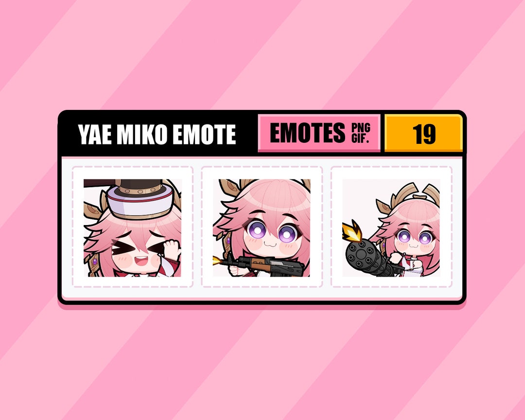 Genshin Yae Miko 3 Emote Pack 19 Twitch Emote Discord Emote - Etsy