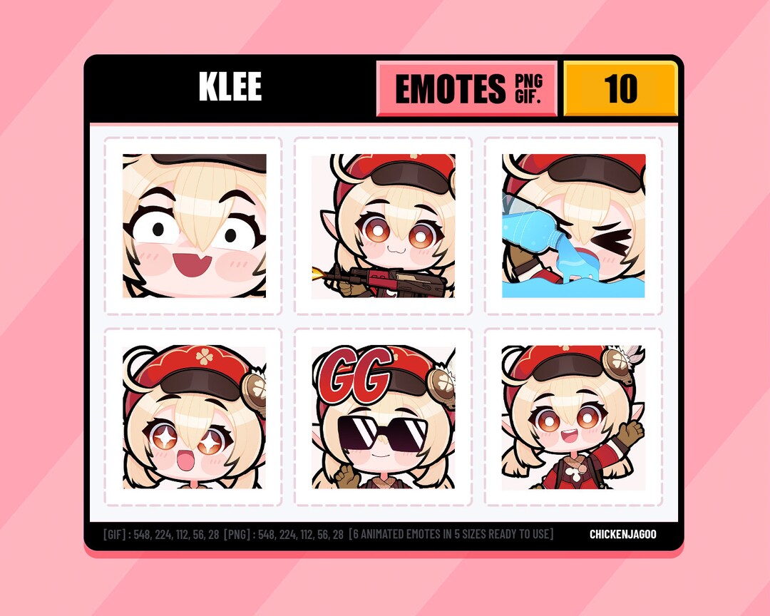 Genshin Klee Emote pack 10 / Twitch Emote / Discord Emote - Etsy México
