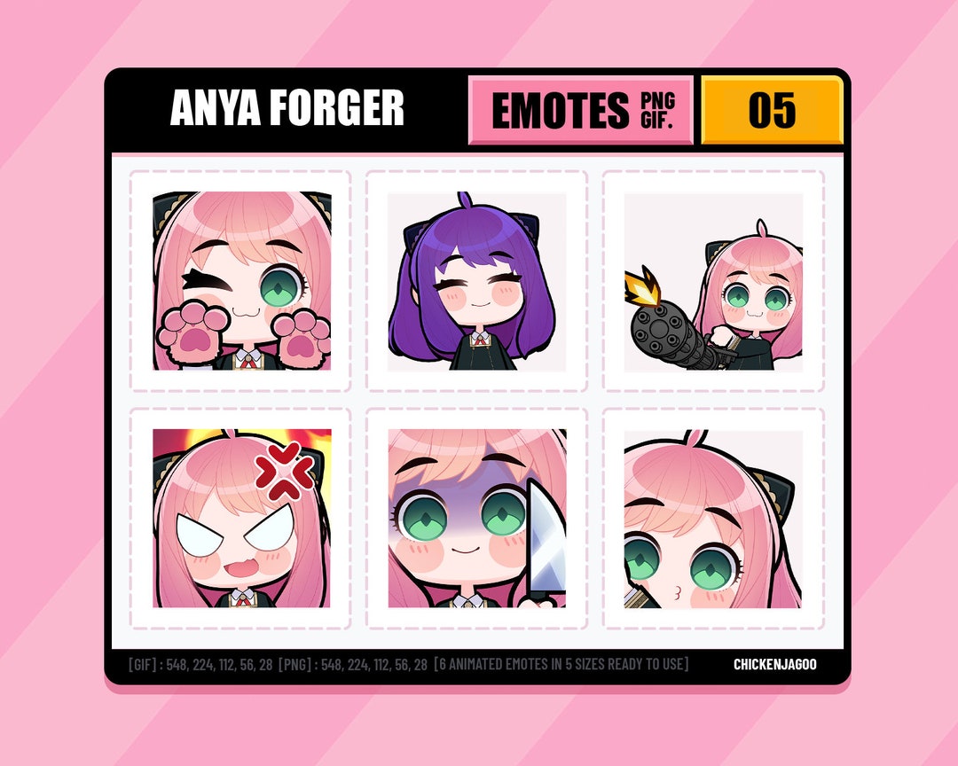 Anya Animated Emotes Pack 05 | Emot Twitch - Etsy