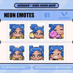 Neon Animated Emotes Pack 01 | Emot Twitch - Etsy