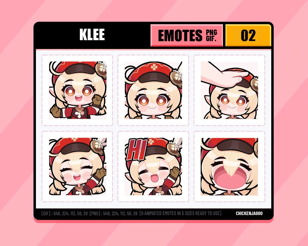 Genshin Klee Emote pack 02 / Twitch Emote / Discord Emote - Etsy México