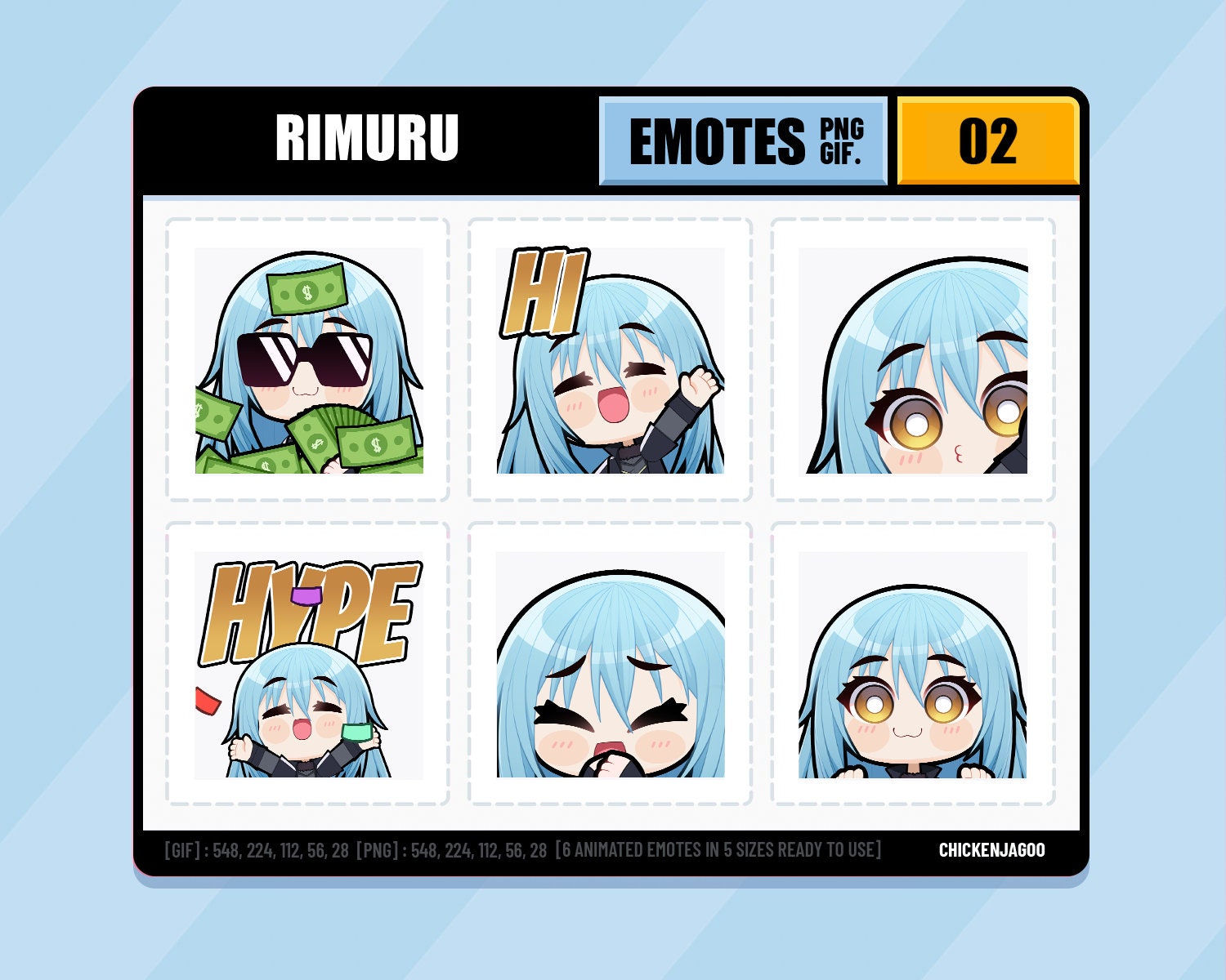 Rimuru Animated Emotes Pack 02 | Emot Twitch - Etsy