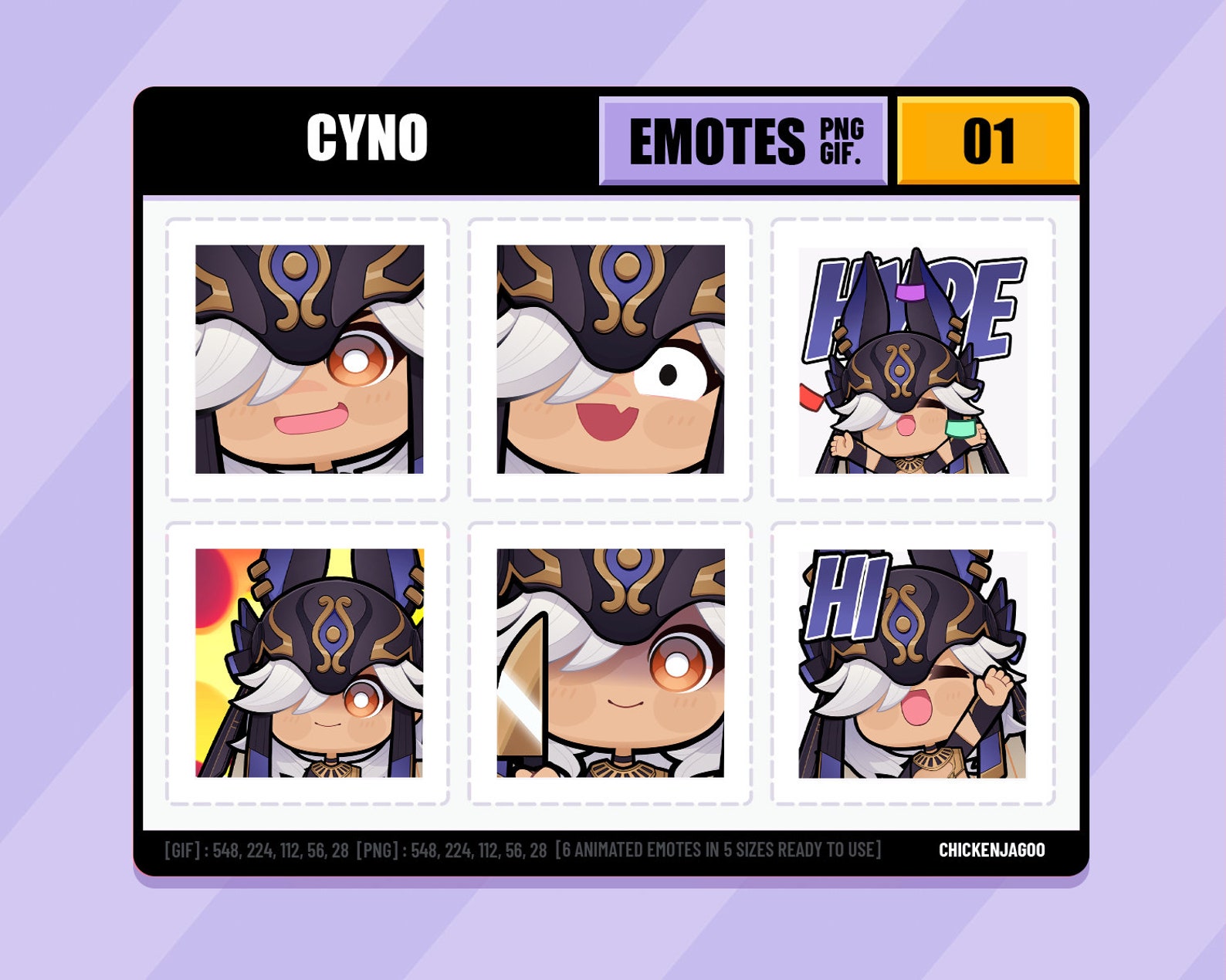 Genshin Cyno Emote Pack 01 Twitch Emote Discord Emote - Etsy
