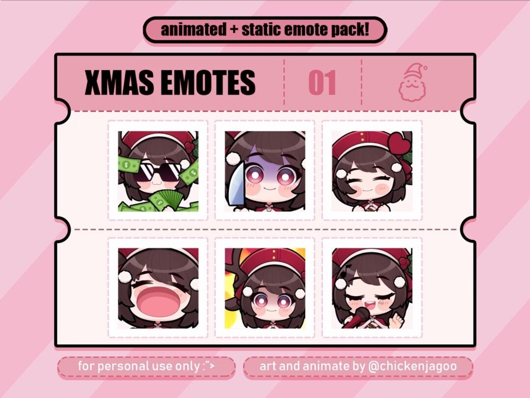 Christmas Animated Emotes Pack 01 | Emot Twitch - Etsy