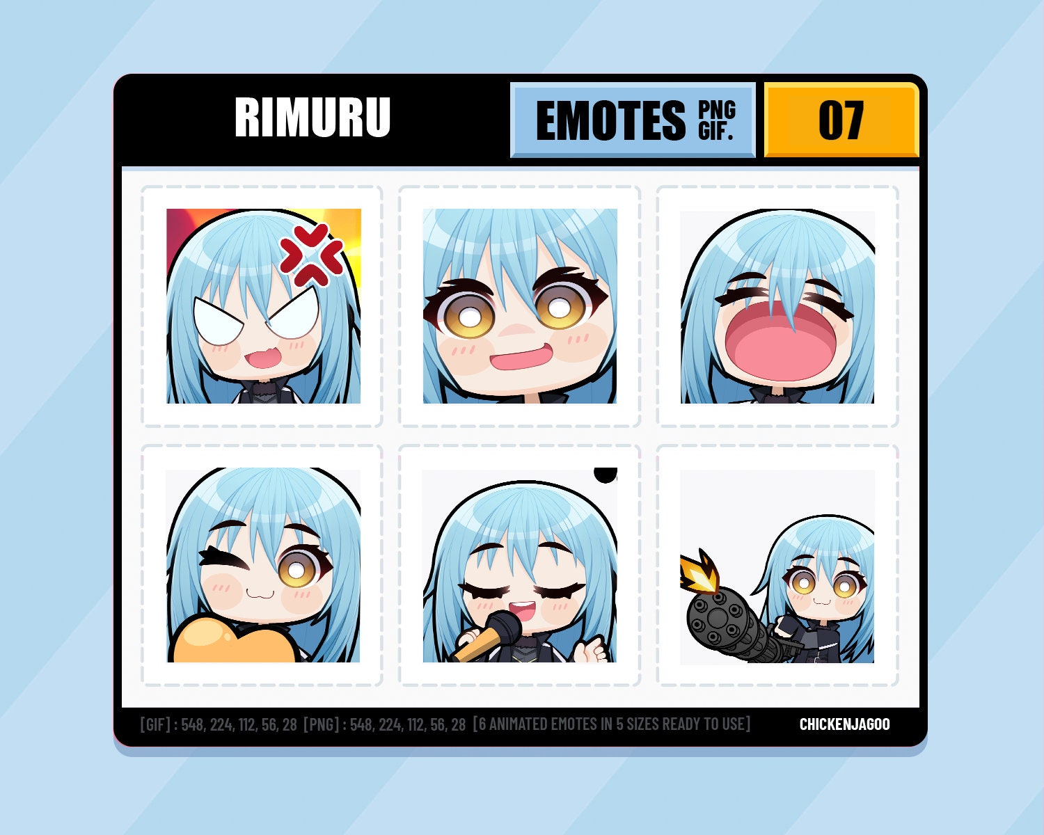 Rimuru Animated Emotes Pack 07 Emot Twitch - Etsy