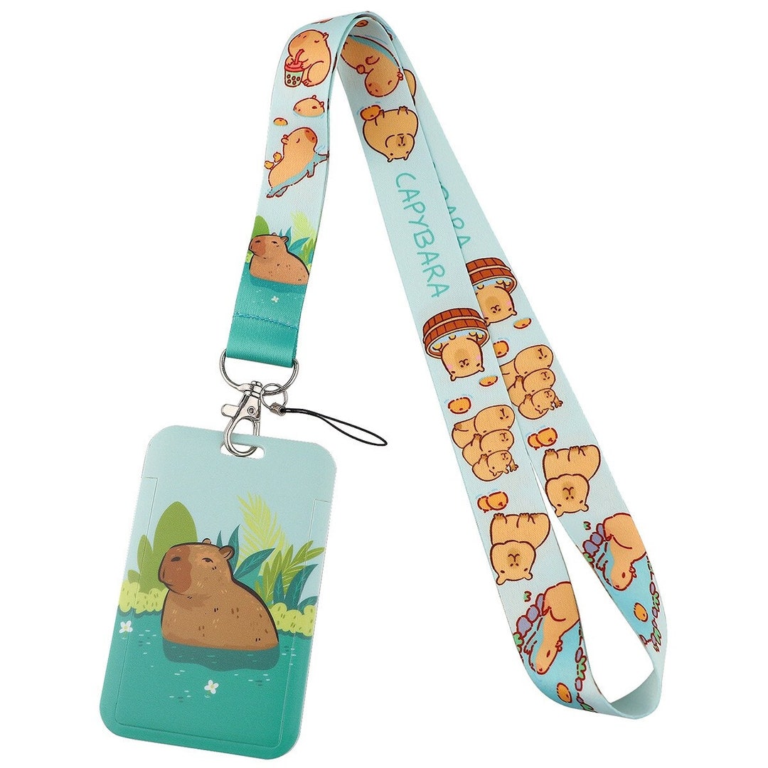 Capybara Lanyard, Capybara Neck Strap Card Holder, Capybara ID Card ...