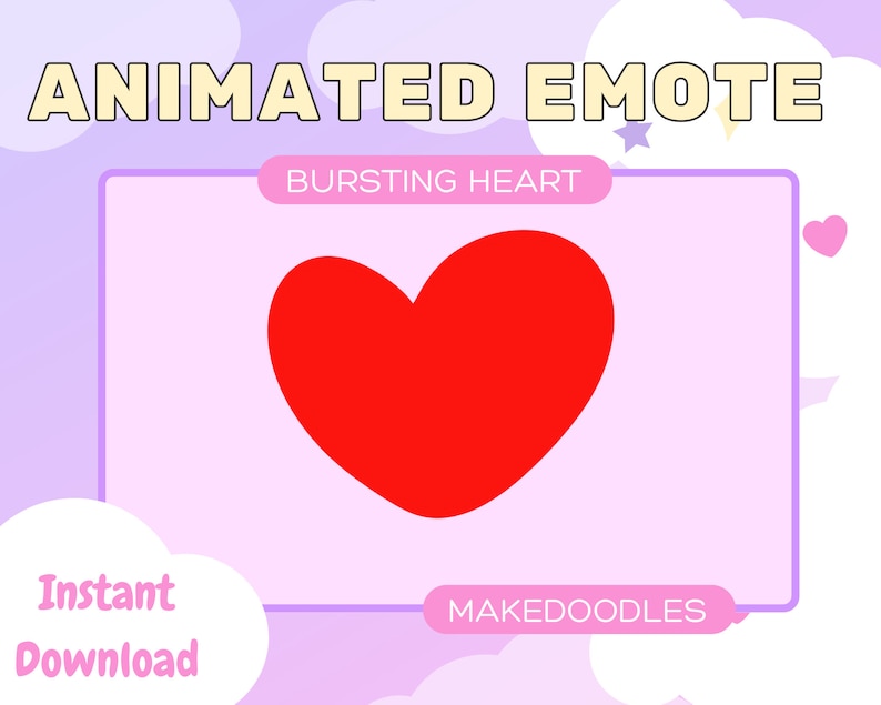 Bursting Heart Animated Emote Cute Exploding Hearts Animated Streamer ...