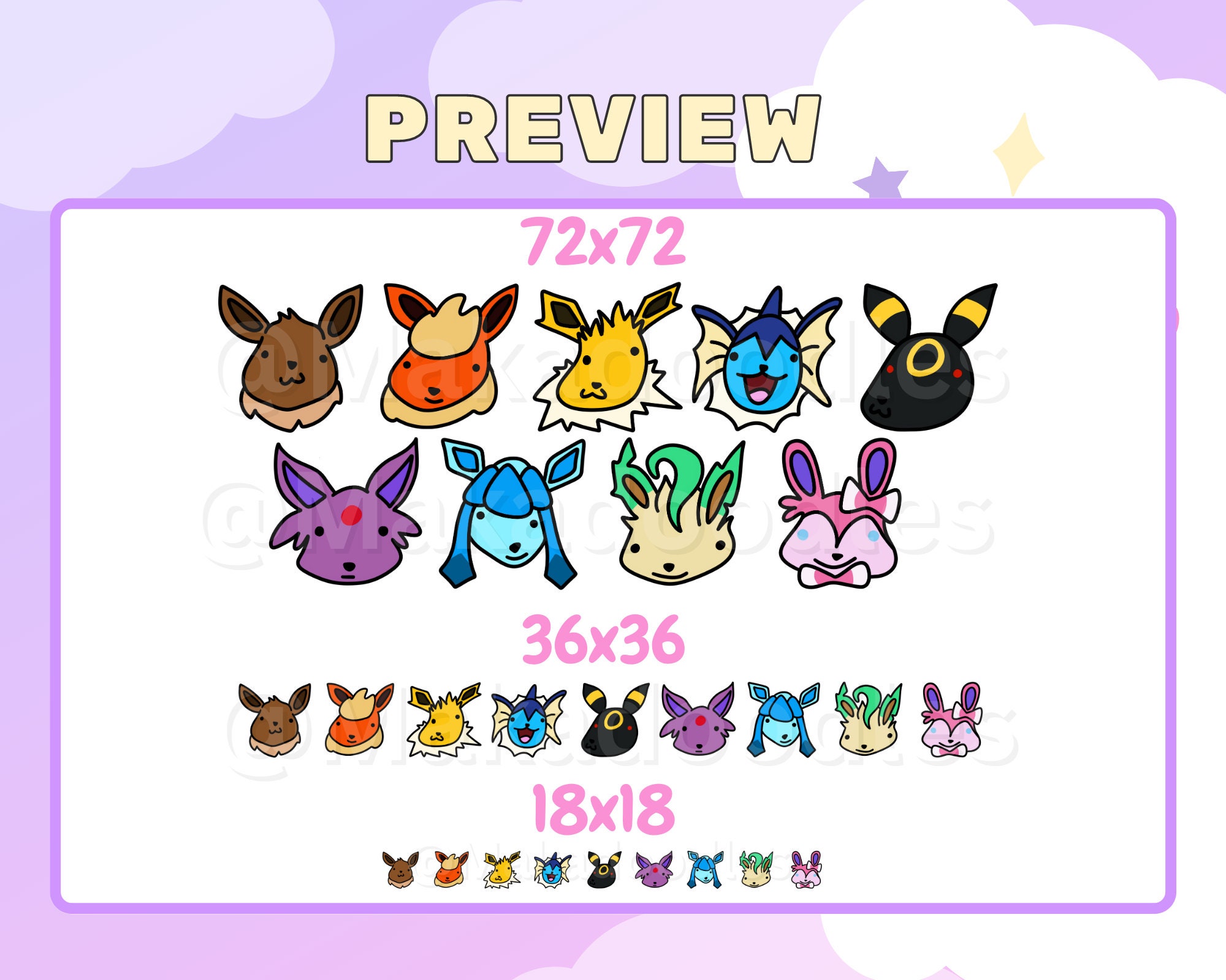 Derpy Eevee Evolution Sub/bit Badges | Badly Drawn Pokemon Twitch ...