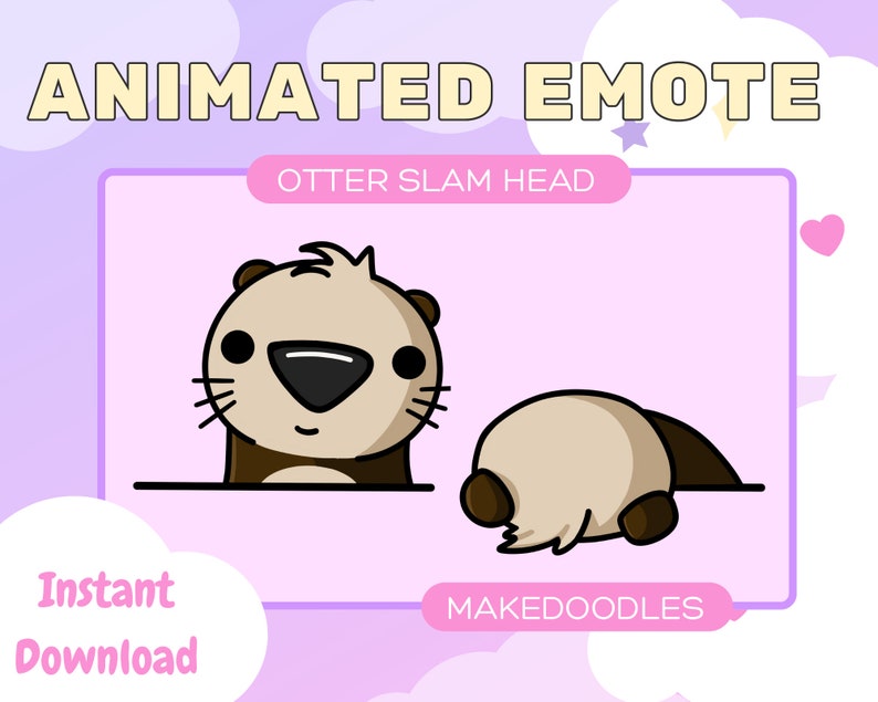 Cute Slamming Head Otter Animated Emotes | Twitch | Discord | Youtube ...