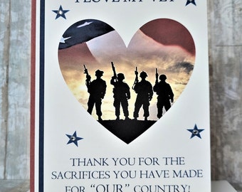 Thank A Veteran Thank You Card for Veteran Service Member - Etsy