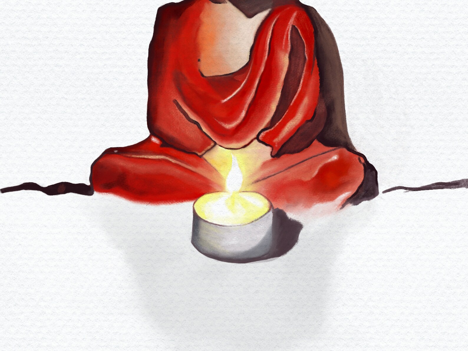 Printable Buddha Wall Art, Buddha Performing Candle Meditation ...