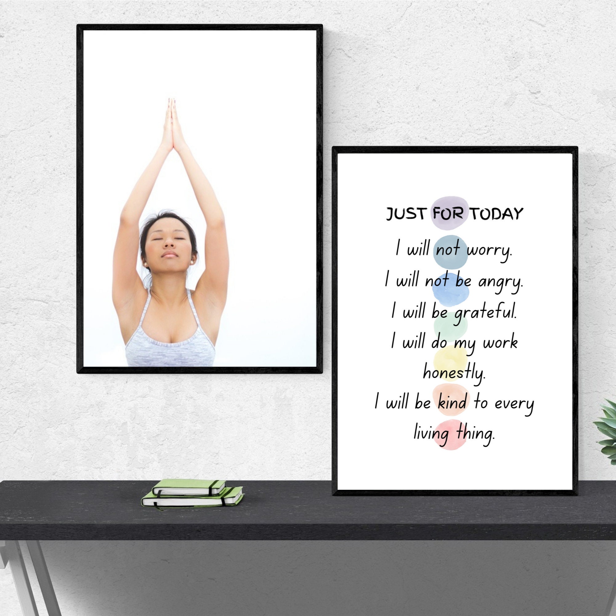 Healing Colours and Reiki Principles just for Today Art Print for Zen ...