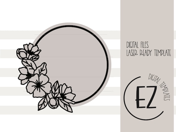 Floral Round Digital Svg File Flower Nursery Name Sign Ready | Etsy