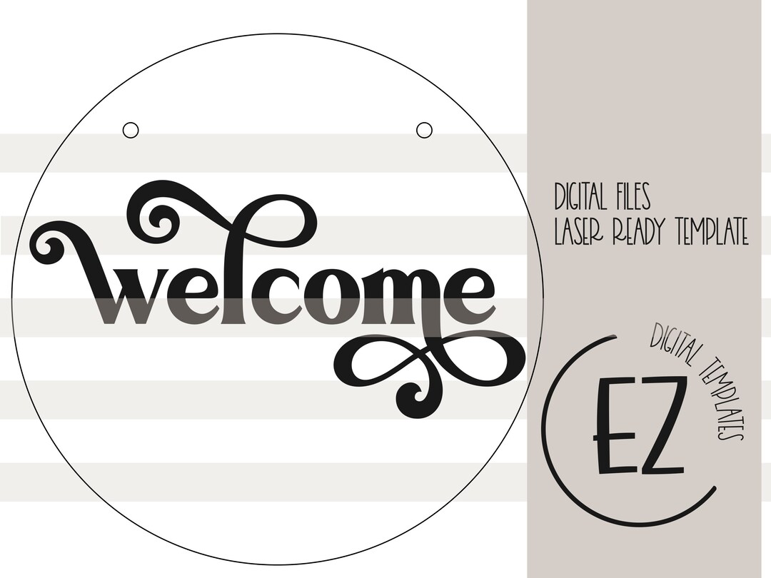 Welcome Sign Digital Template, Easy Beginner Friendly Svg File, Door ...