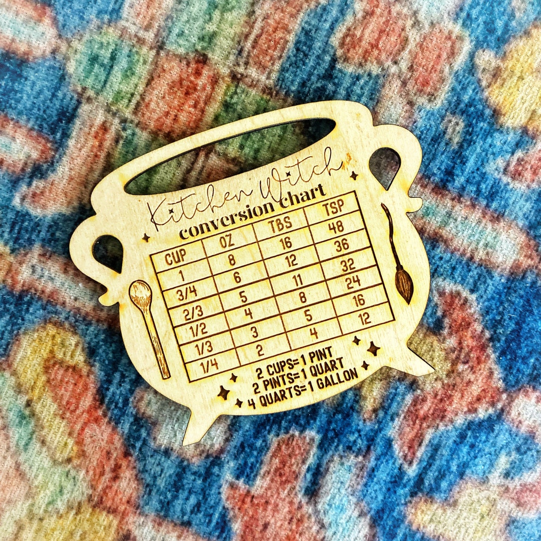 Kitchen Witch Conversion Chart Magnet: Kitchen Decor Witchy - Etsy