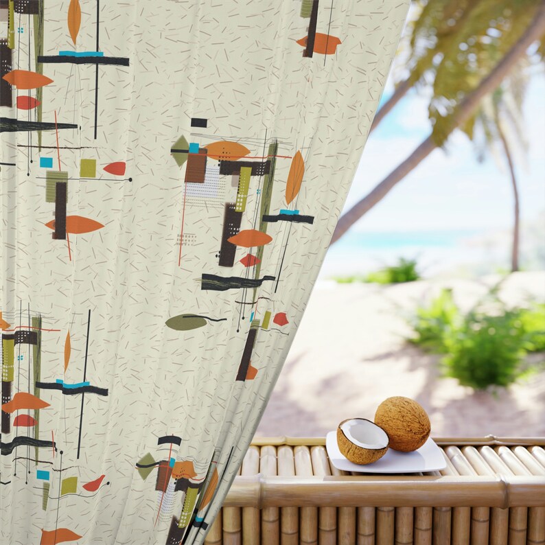 MCM Inspired Window Curtains 1 Piece - Etsy