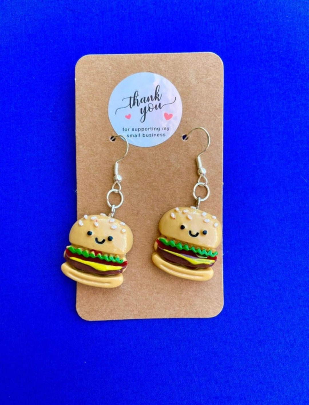 Cheeseburger Dangle Earrings Food Earrings - Etsy