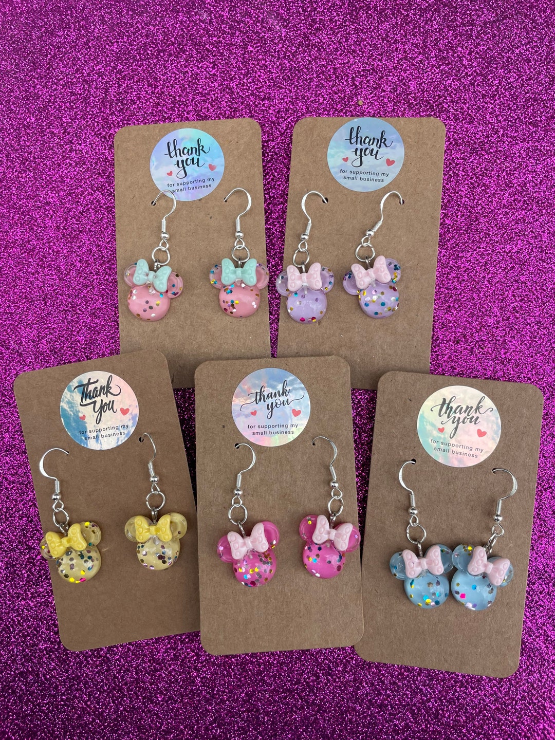 Minnie Mouse Dangle Earrings - Etsy