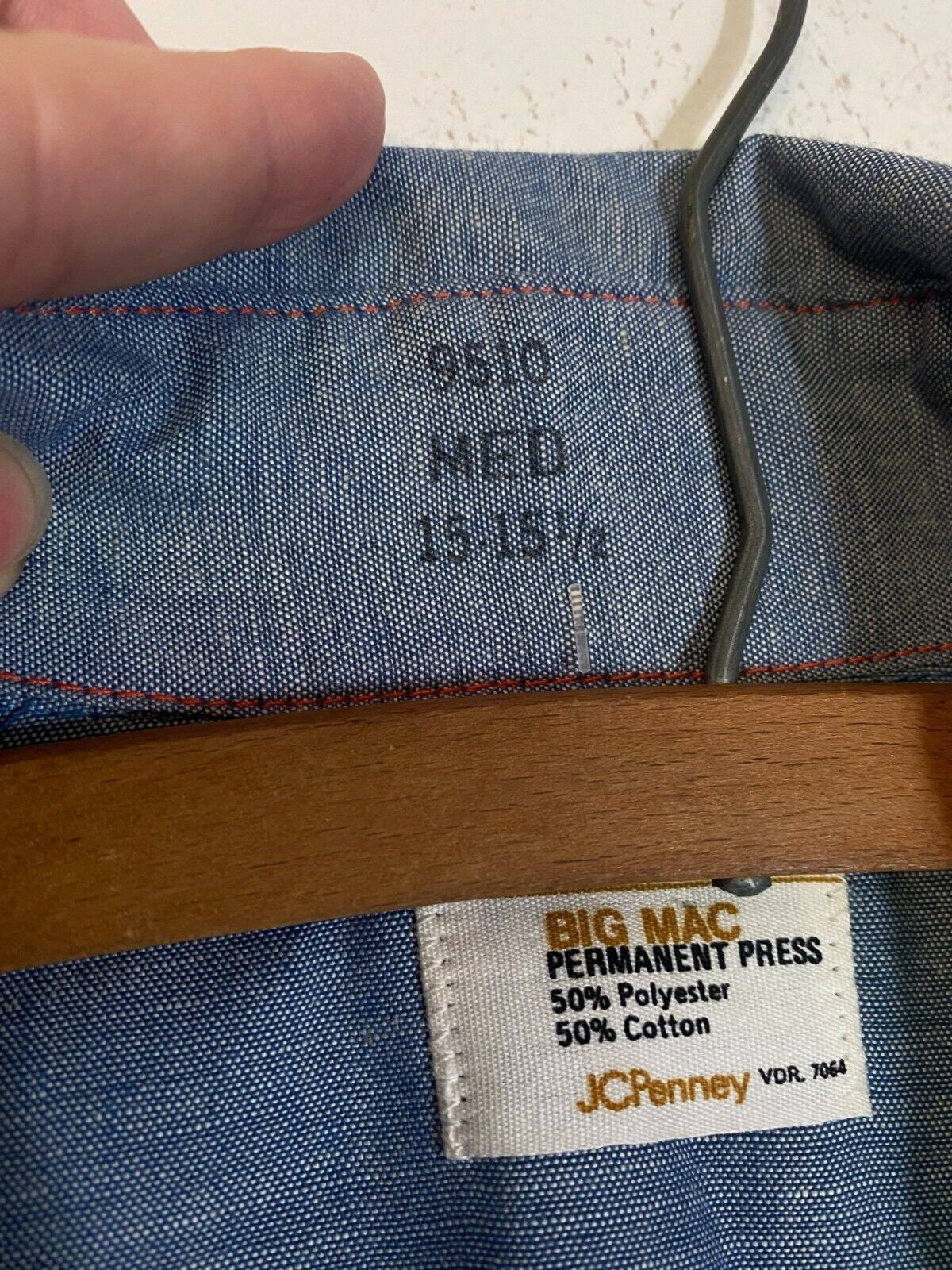 Vintage Jcpenney Big Mac Chambray Work Shirt With Patchwork Rooster ...