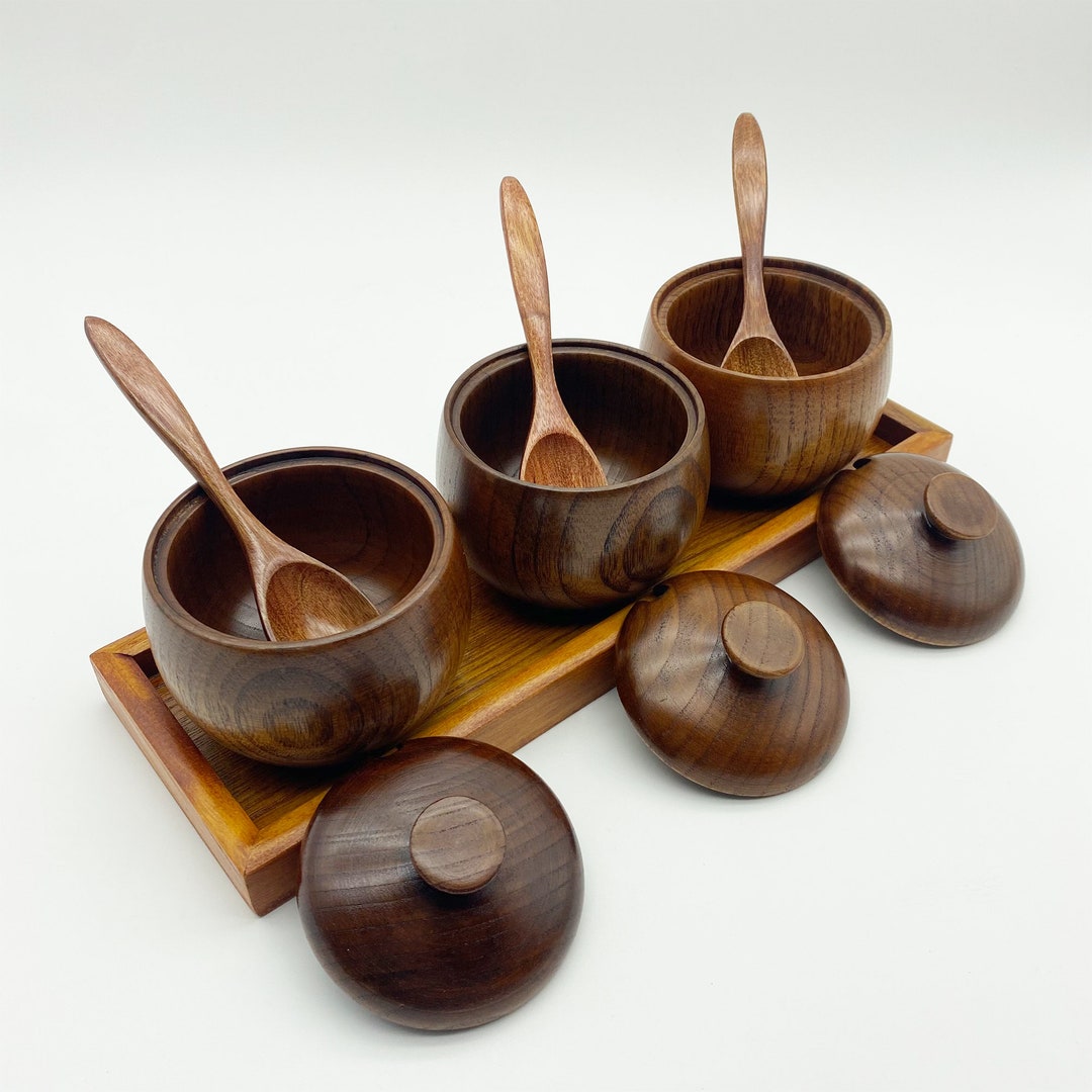 Seasoning Spice Jar,with Spoon and Lid,3 Jars With Tray,condiment ...