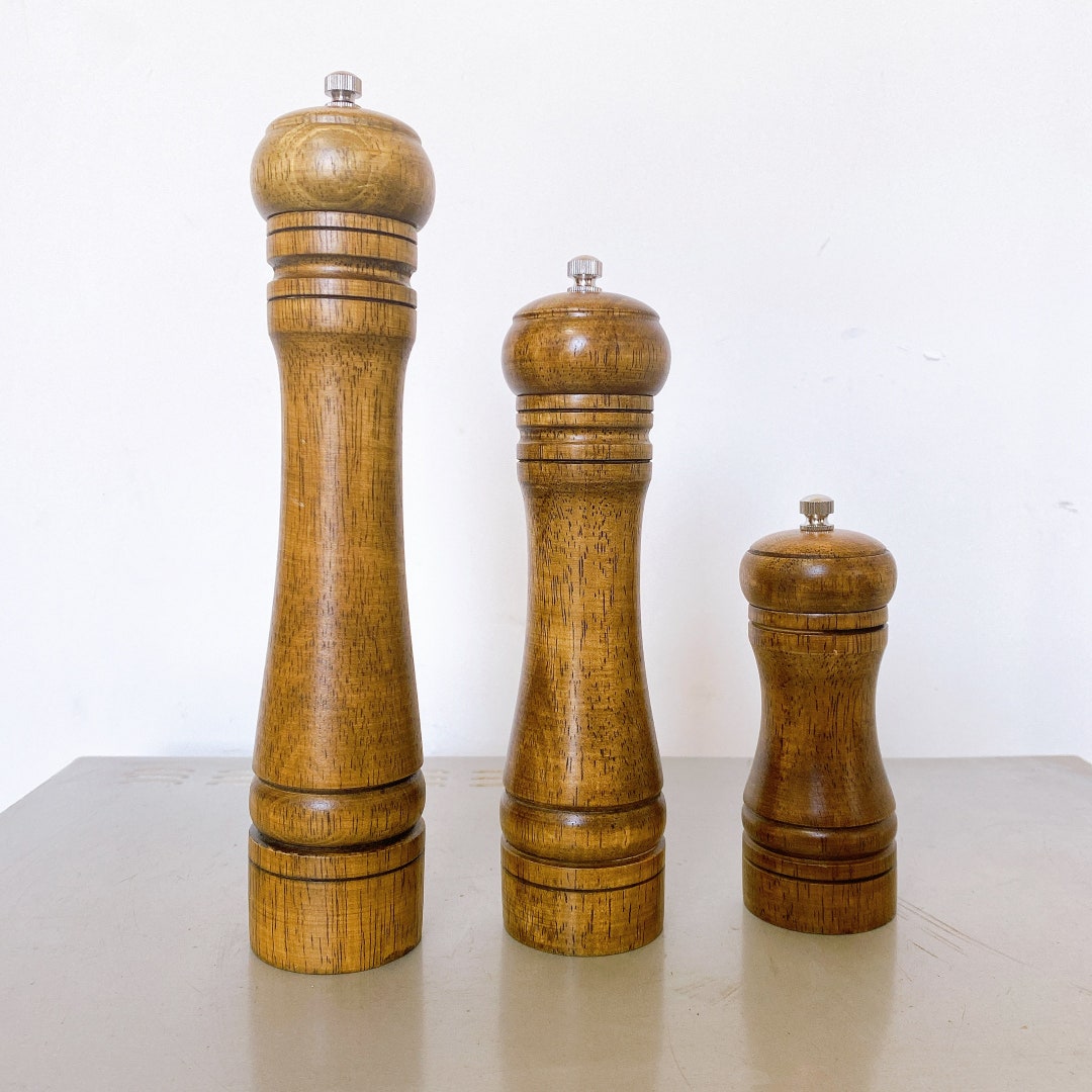 Salt and Pepper Grinder Natural Wood Salt Shaker Pepper - Etsy