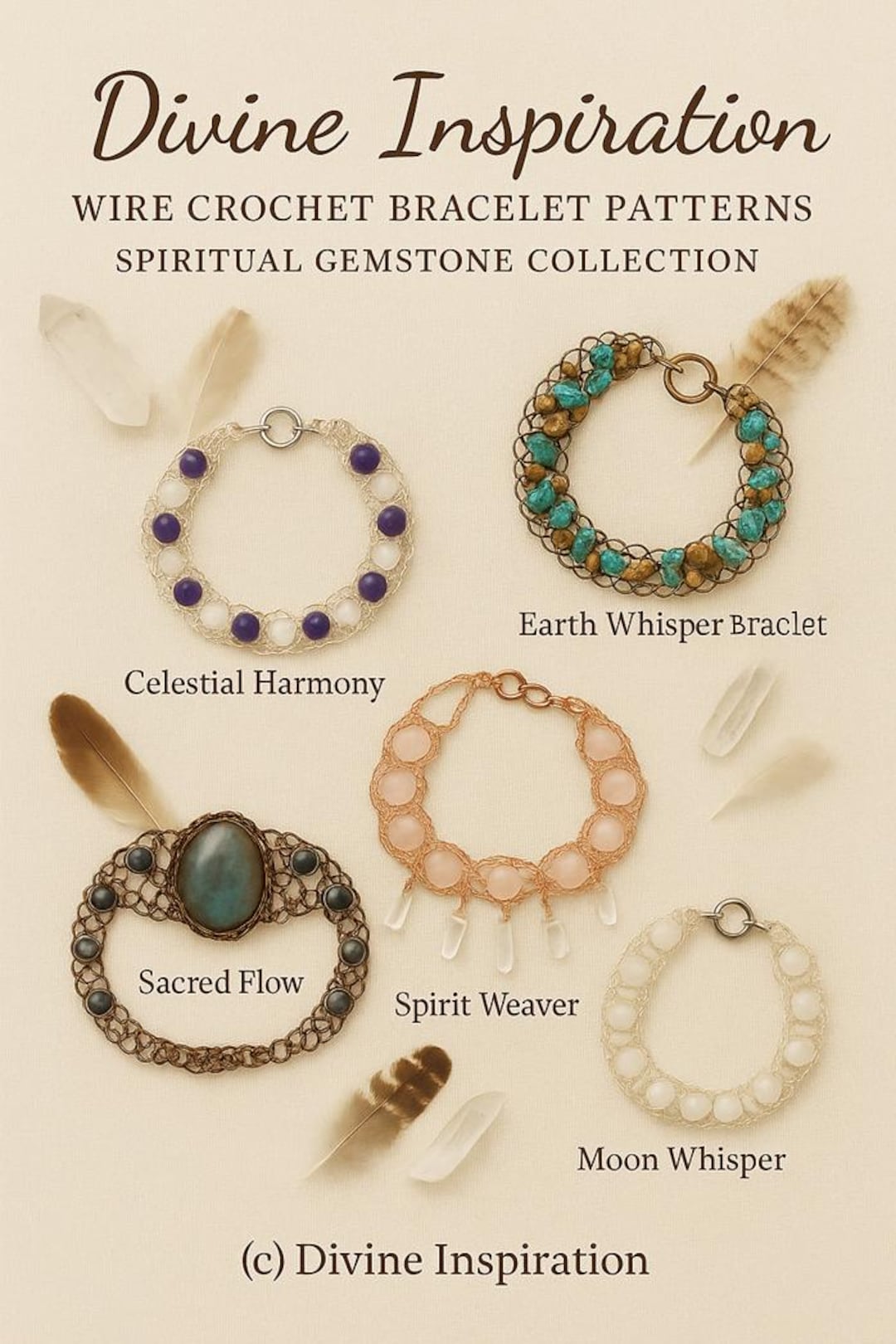 Wire Crochet Bracelet Patterns – Spiritual Gemstone Jewelry | Amethyst ...