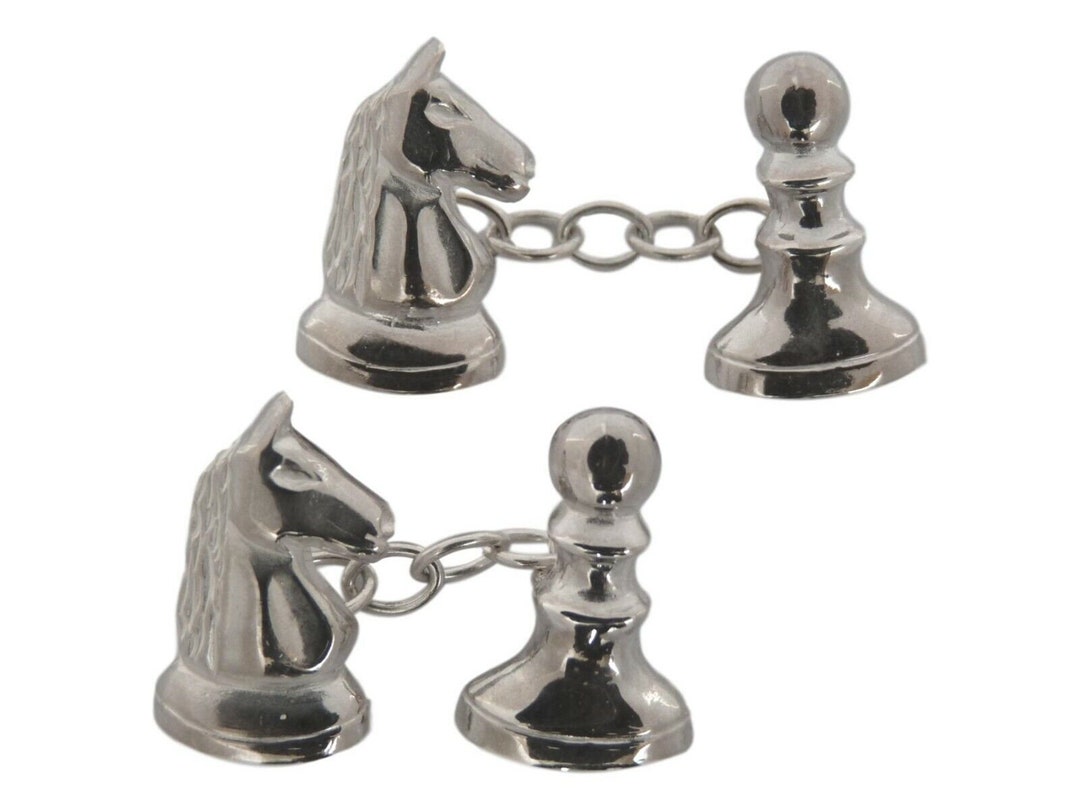 CATORS Sterling Silver Cufflinks Chess Pieces Design - Etsy
