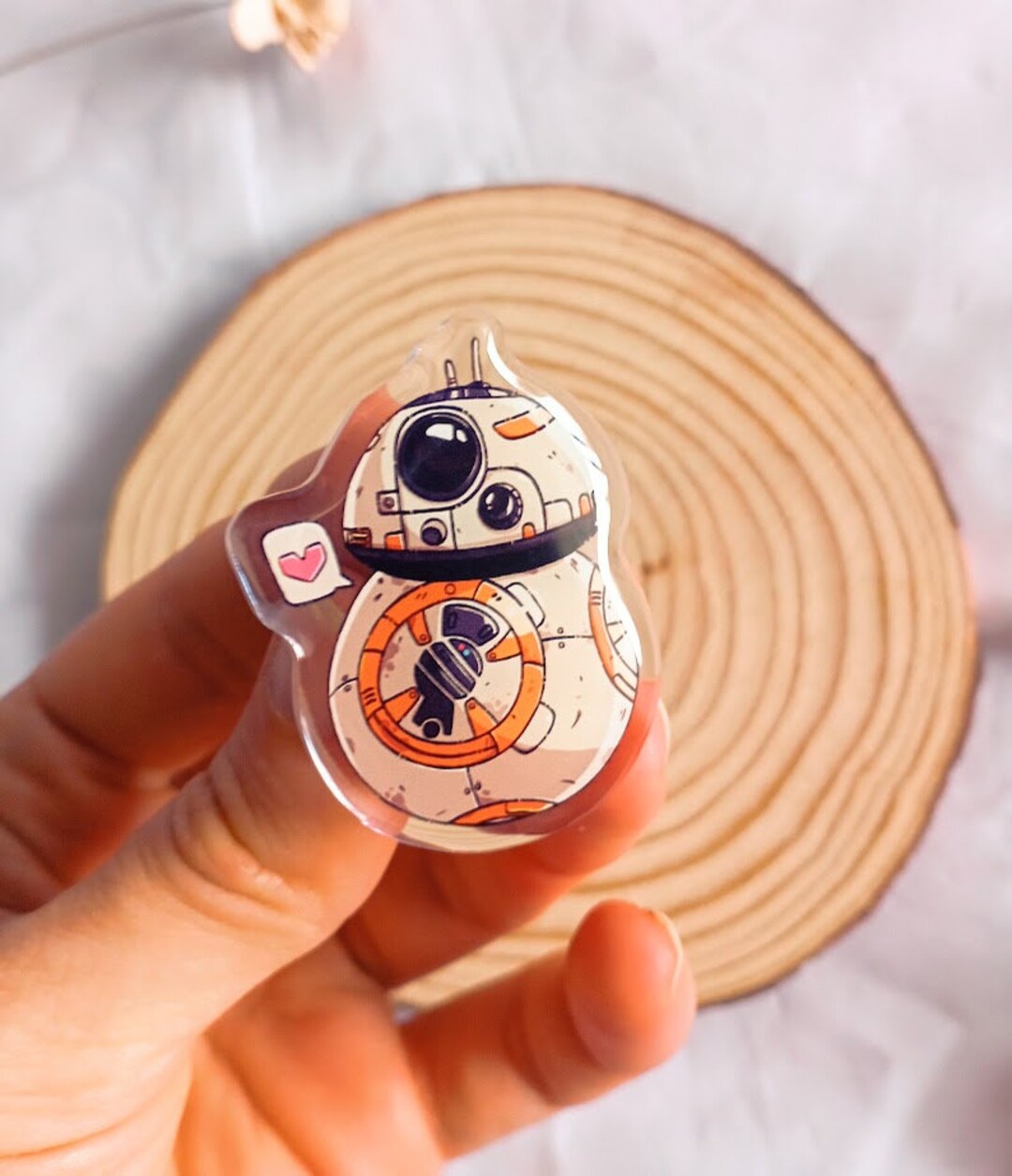 Starwars Bb8 Acrylic Pin, Bb8 Pin Gift, Star Wars Pin, Rebel Pin, Star ...