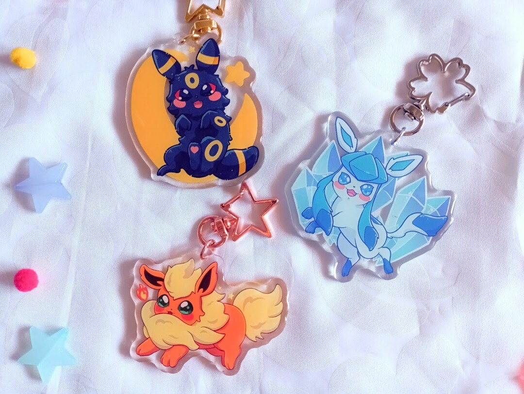 Eeveelutions Keychain Pack, Pokemons Epoxy Keychain Gift, Pokemon ...