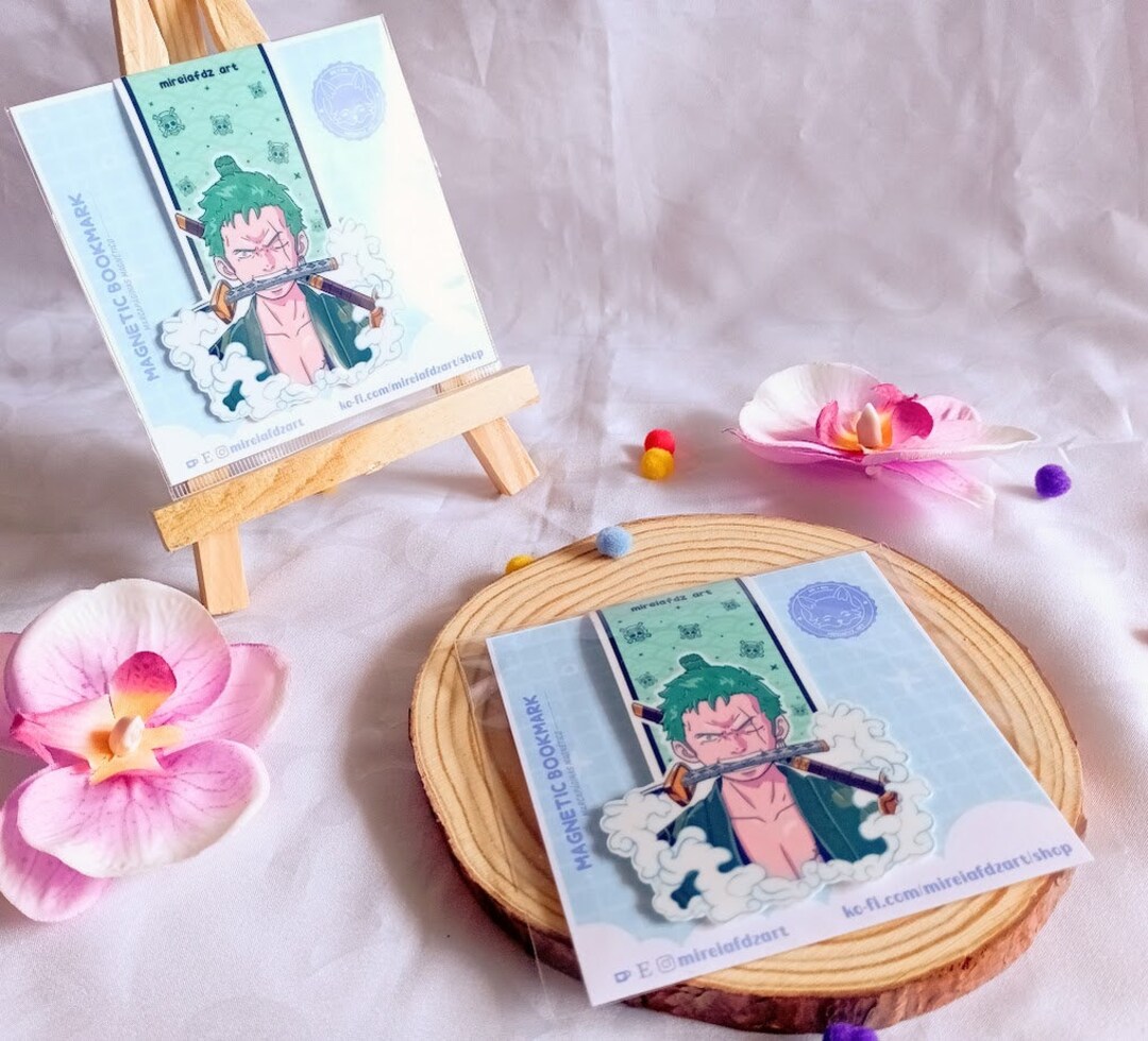 One Piece Zoro Bookmark, Swordsman Pirate Bookmark, One Piece, Pirate ...