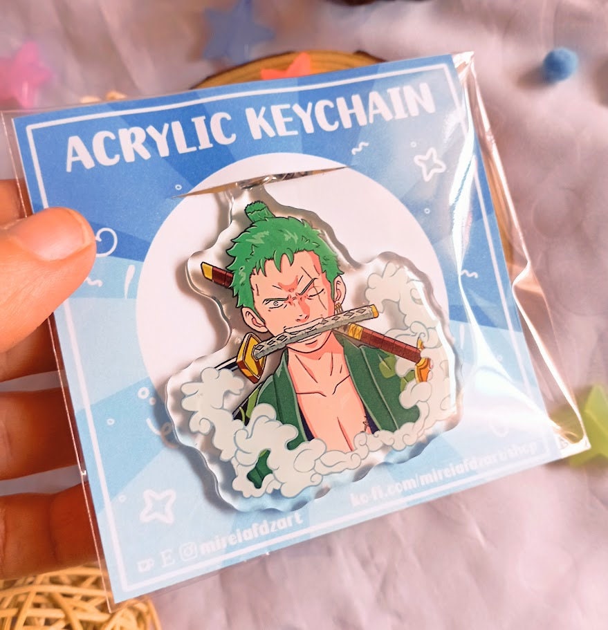 Roronoa Zoro Acrylic Keychain - One Piece Anime Gift - Etsy