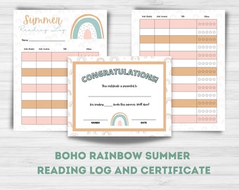 Rainbow Reading Log - Etsy