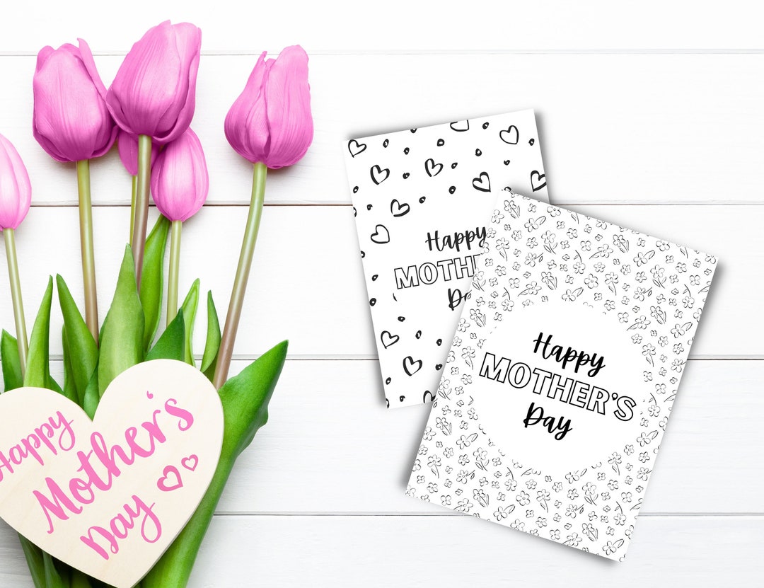 Mother's Day Printable Colourable Card for Mom Fill in the Blank Card ...