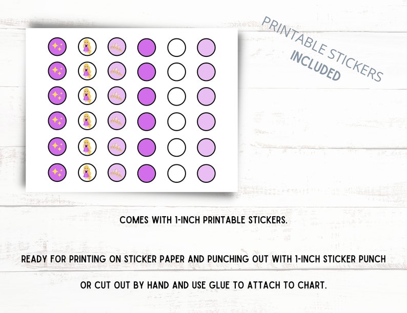 Rapunzel Reward Chart Princess Kids Award Chart Behaviour Chart Sticker ...