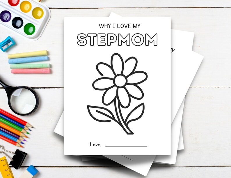 Why I Love My Stepmom Colourable Book Mother's Day Activity Mother's ...