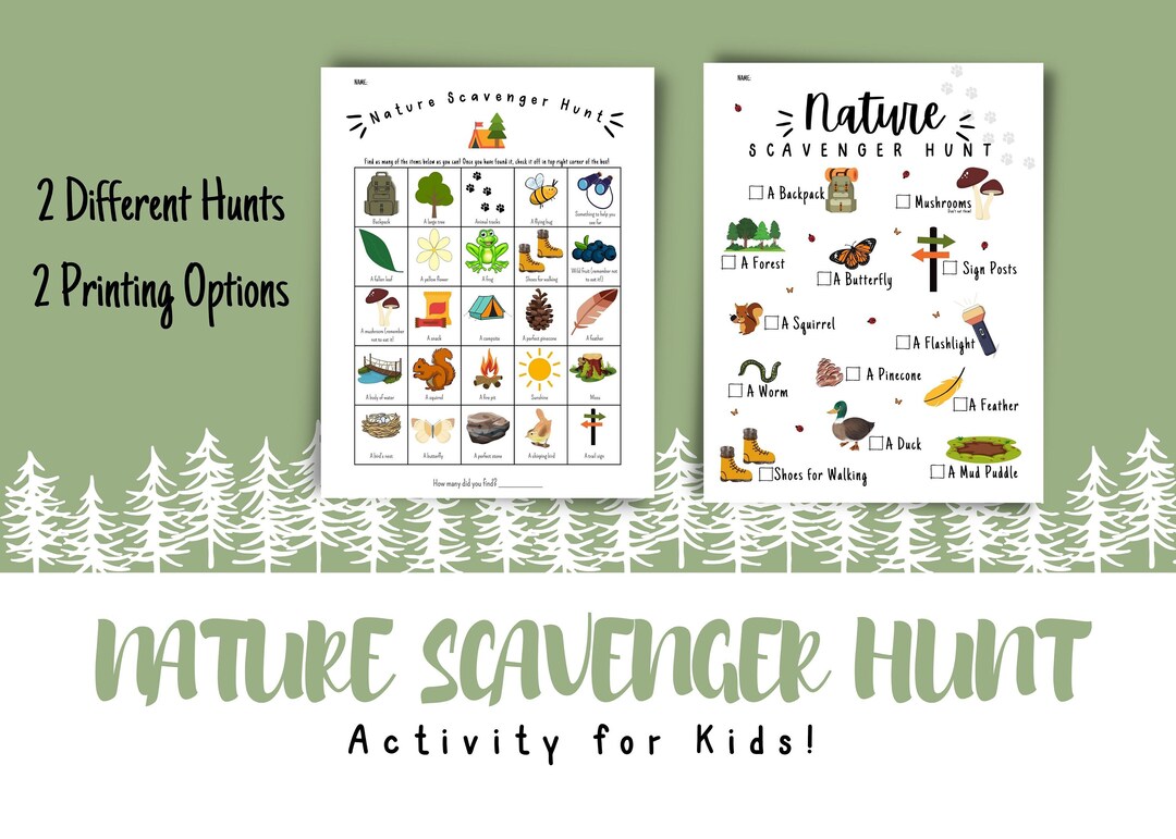 Nature Scavenger Hunt | Summer Kids Activities | Camping Scavenger Hunt ...