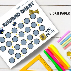 Police Officer Kids Reward Chart | Police Car Award Chart | Behavior ...