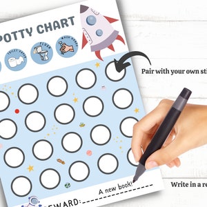 Kids Space Potty Chart | Potty Training Reward Chart | Boys Girls ...