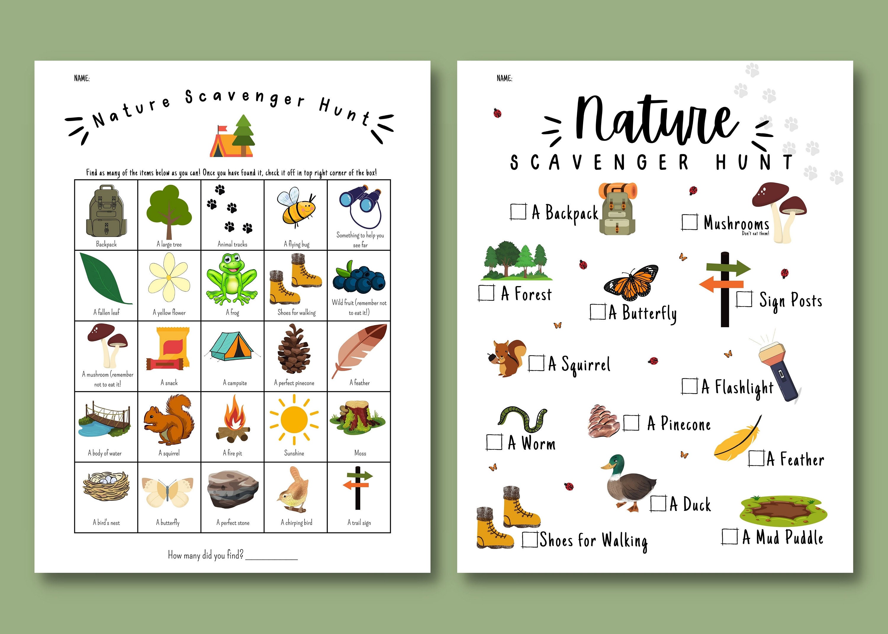 Nature Scavenger Hunt | Summer Kids Activities | Camping Scavenger Hunt ...