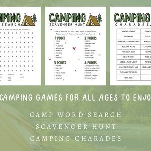 Camping Activity Pack Camp Scavenger Hunt Camping Charades Camp Word ...