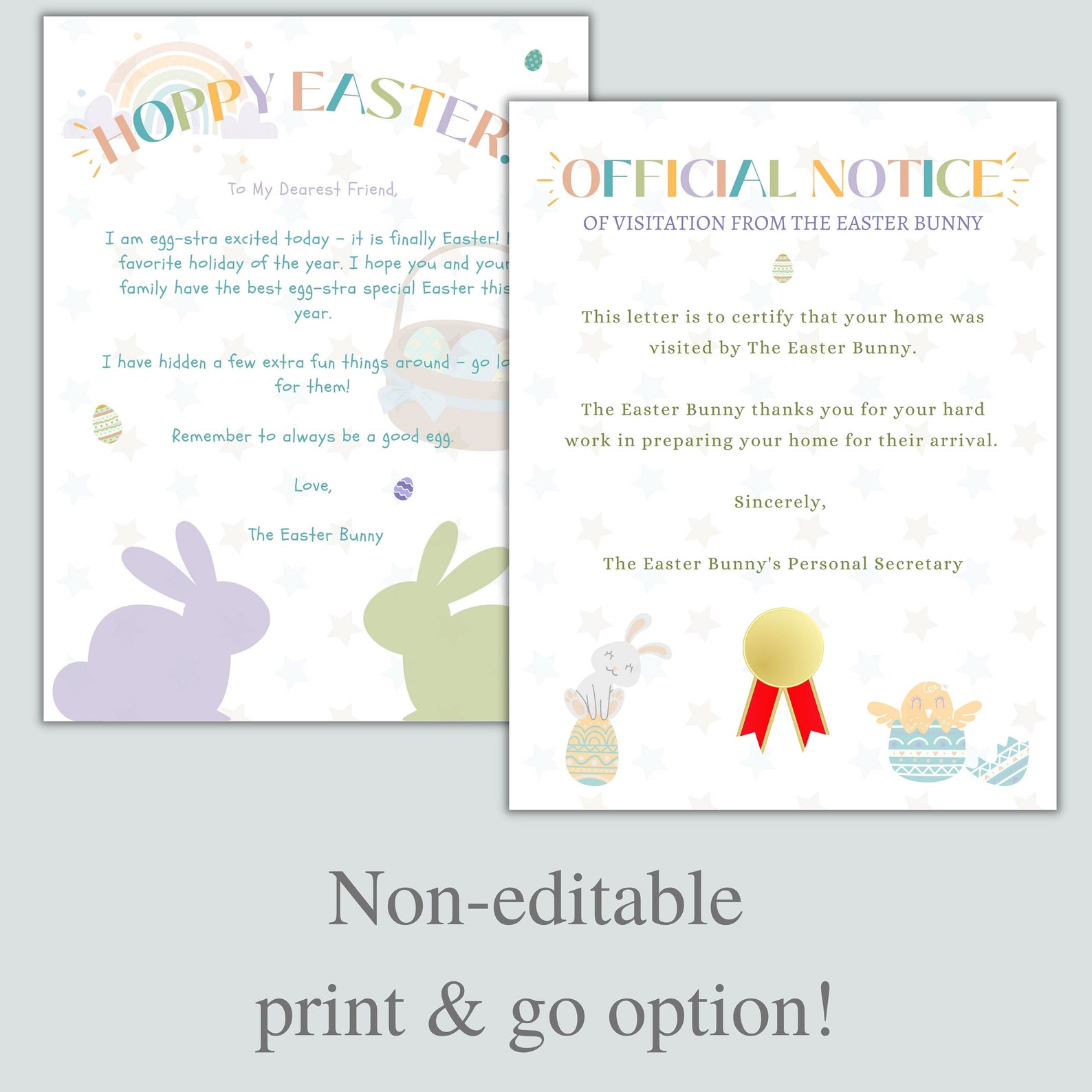 Printable Letter From the Easter Bunny | Pastel Editable or Print & Go ...