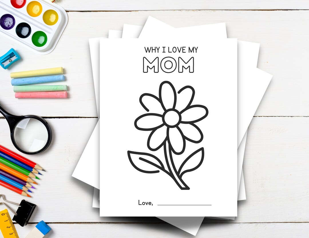 Why I Love My Mom Colourable Book | Mother's Day Activity | Mother's ...