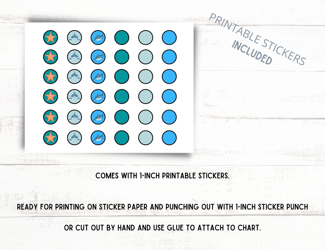 Shark Reward Chart Baby Shark Kids Award Chart Behaviour Chart Sea ...