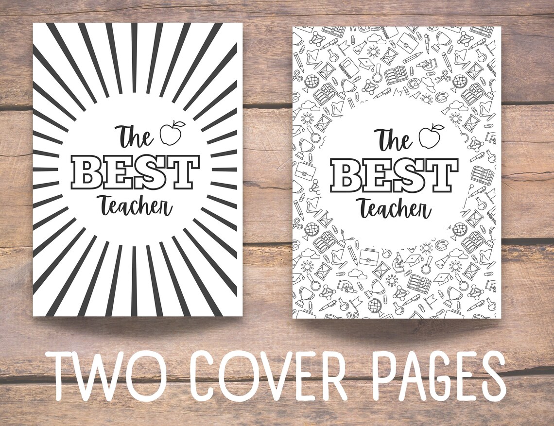 Printable Colourable Card for Teacher Fill in the Blank Card for ...