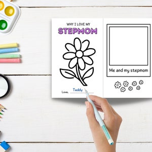 Why I Love My Stepmom Colourable Book Mother's Day Activity Mother's ...