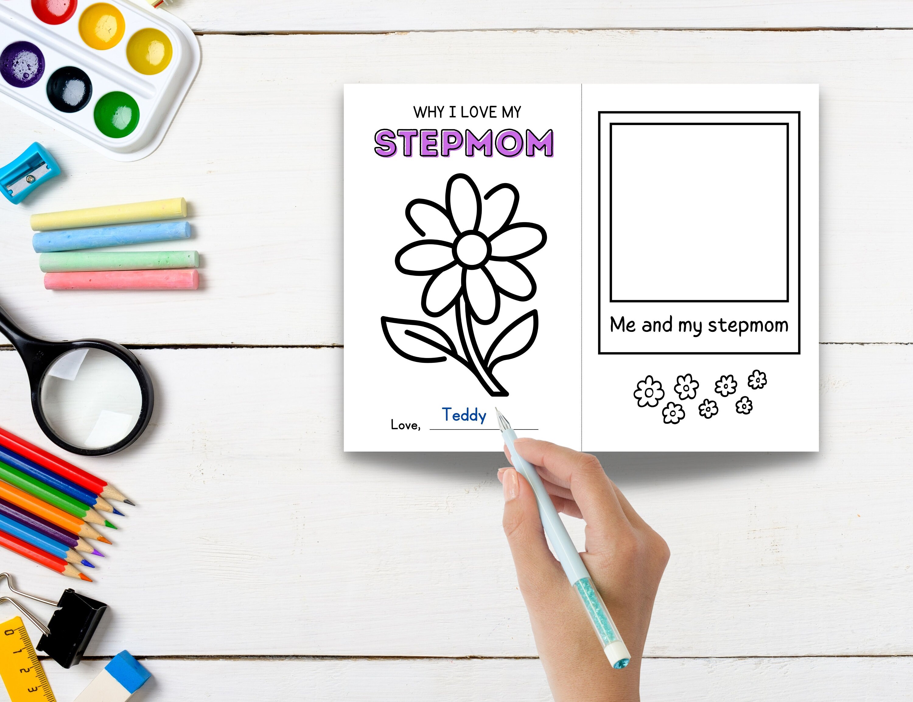 Why I Love My Stepmom Colourable Book Mother's Day Activity Mother's ...